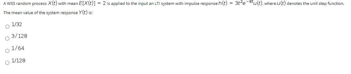 Solved A WSS random process X(t) with mean E[X(t)] = 2 is | Chegg.com