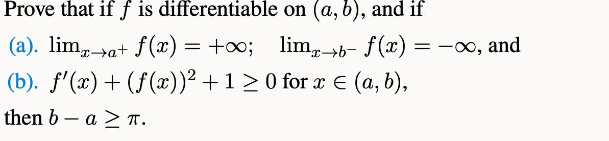 Solved Prove that if f is differentiable on (a,b), and if | Chegg.com