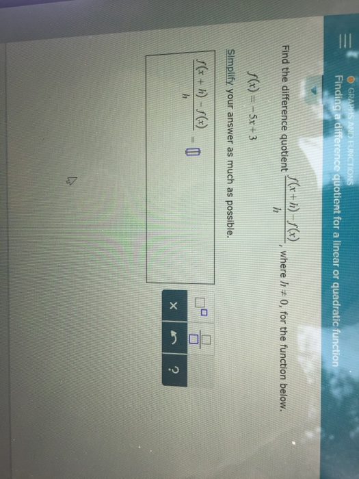 Solved Finding a difference quotient for a linear or | Chegg.com