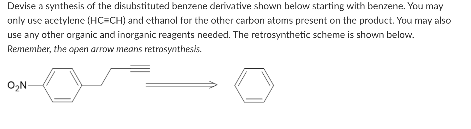 Solved Devise a synthesis of the disubstituted benzene | Chegg.com