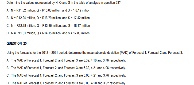 Solved To determine the ideal smoothing constant to be used | Chegg.com
