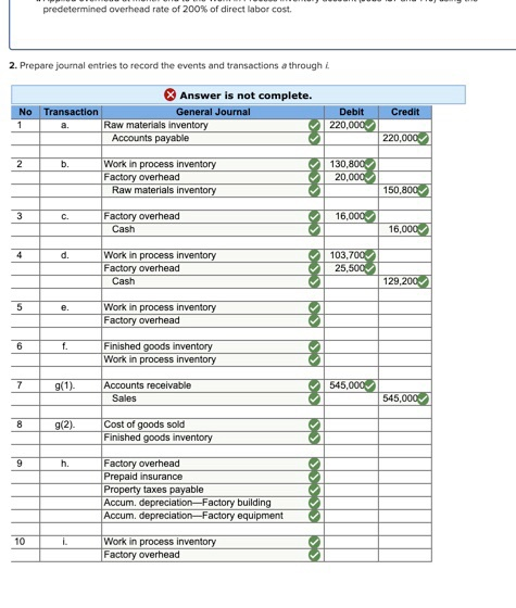 Solved prepare the Journal entries to record the events and | Chegg.com
