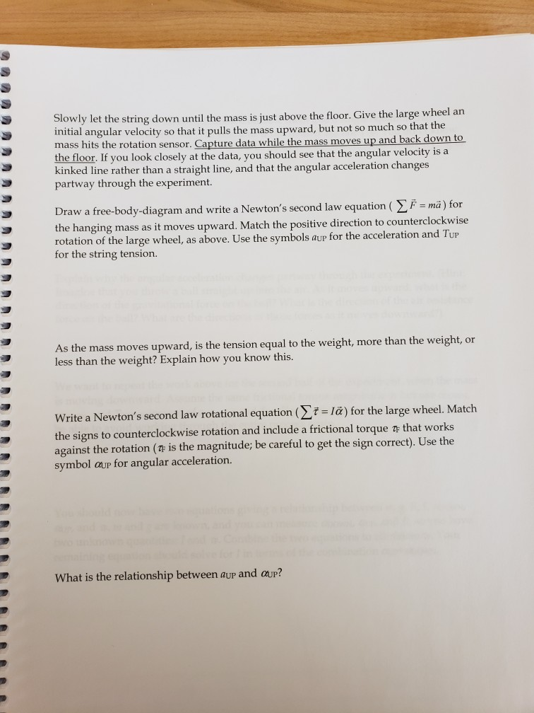 Solved Experiment IX - Rotational Dynamics large wheel This | Chegg.com