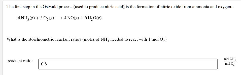 Solved The first step in the Ostwald process (used to | Chegg.com
