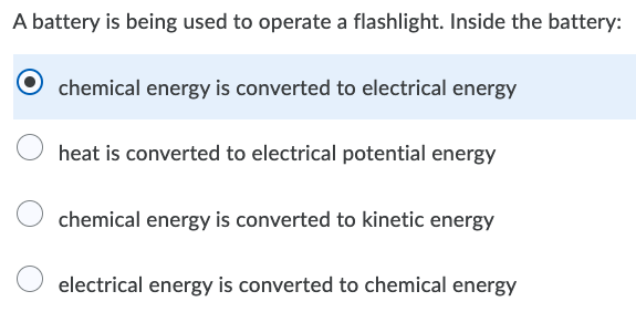 Solved A battery is being used to operate a flashlight. | Chegg.com