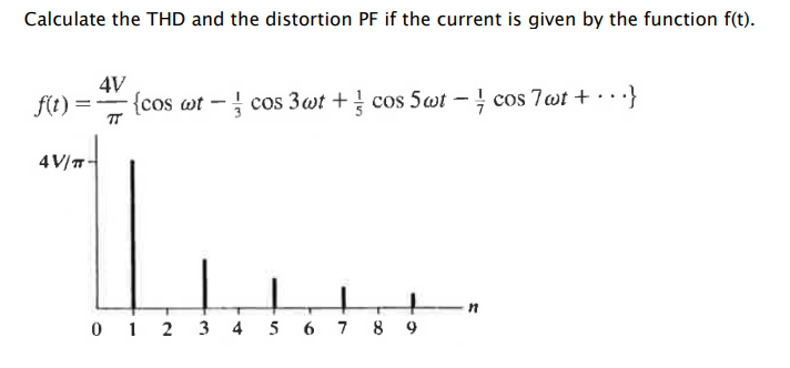 Solved Calculate the THD and the distortion PF if the | Chegg.com