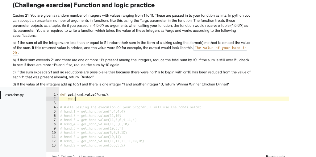 Solved (Challenge exercise) Function and logic practice | Chegg.com