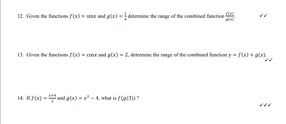 Solved 12. Given the functions f(x)=sinx and g(x)=41 | Chegg.com