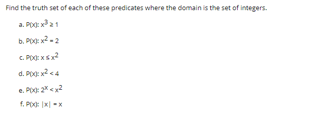 Solved Find the truth set of each of these predicates where | Chegg.com