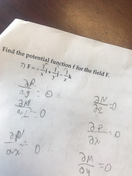 Solved Find the potential function f for the field F. | Chegg.com