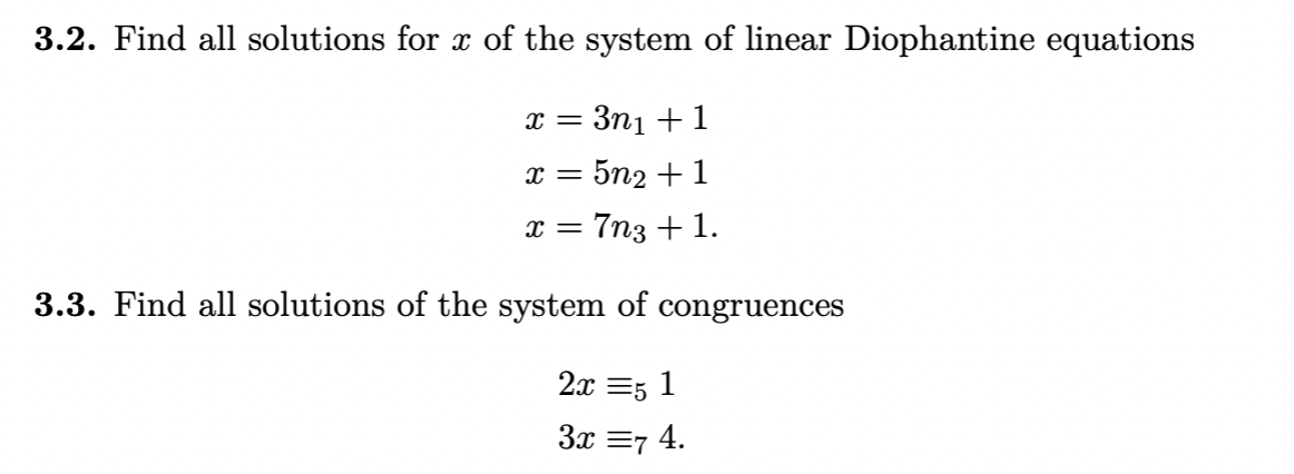 Solved 3.2. Find all solutions for x of the system of linear | Chegg.com
