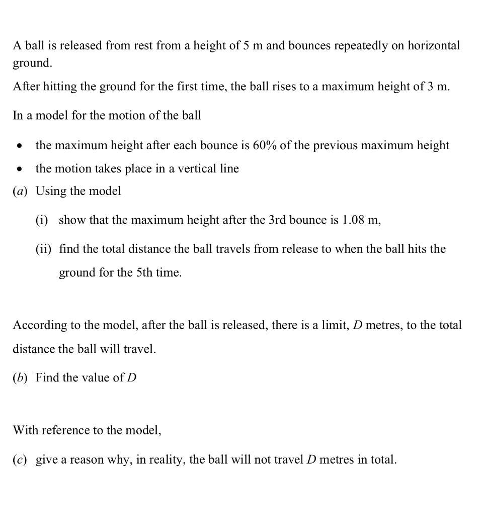 Solved A ball is released from rest from a height of 5 m and | Chegg.com