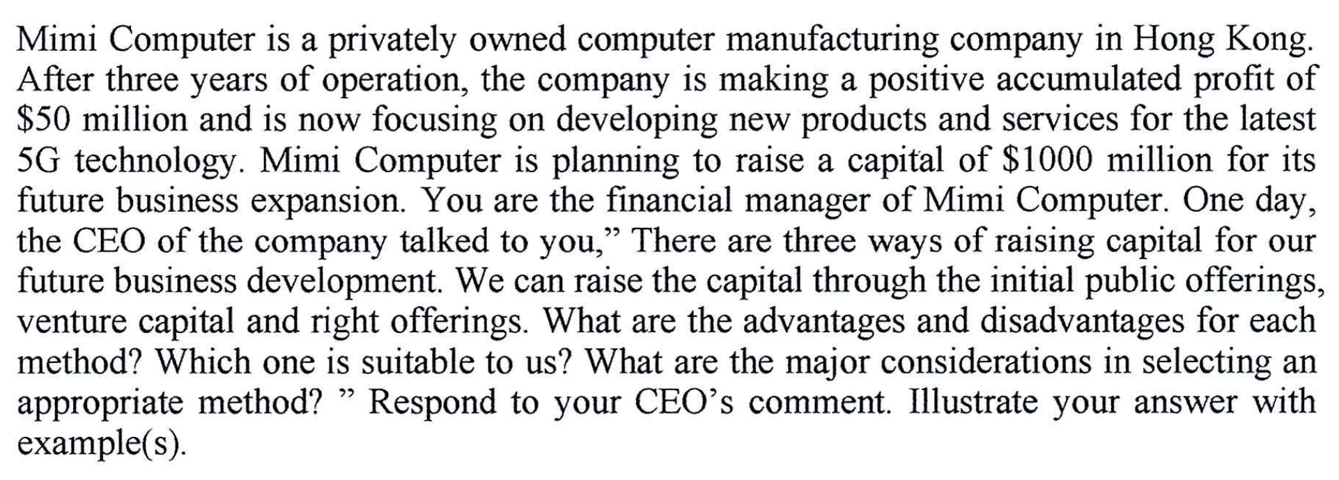 Solved לל Mimi Computer is a privately owned computer | Chegg.com