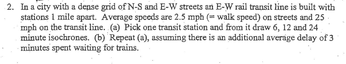 2. In a city with a dense grid of N−S and E−W streets | Chegg.com