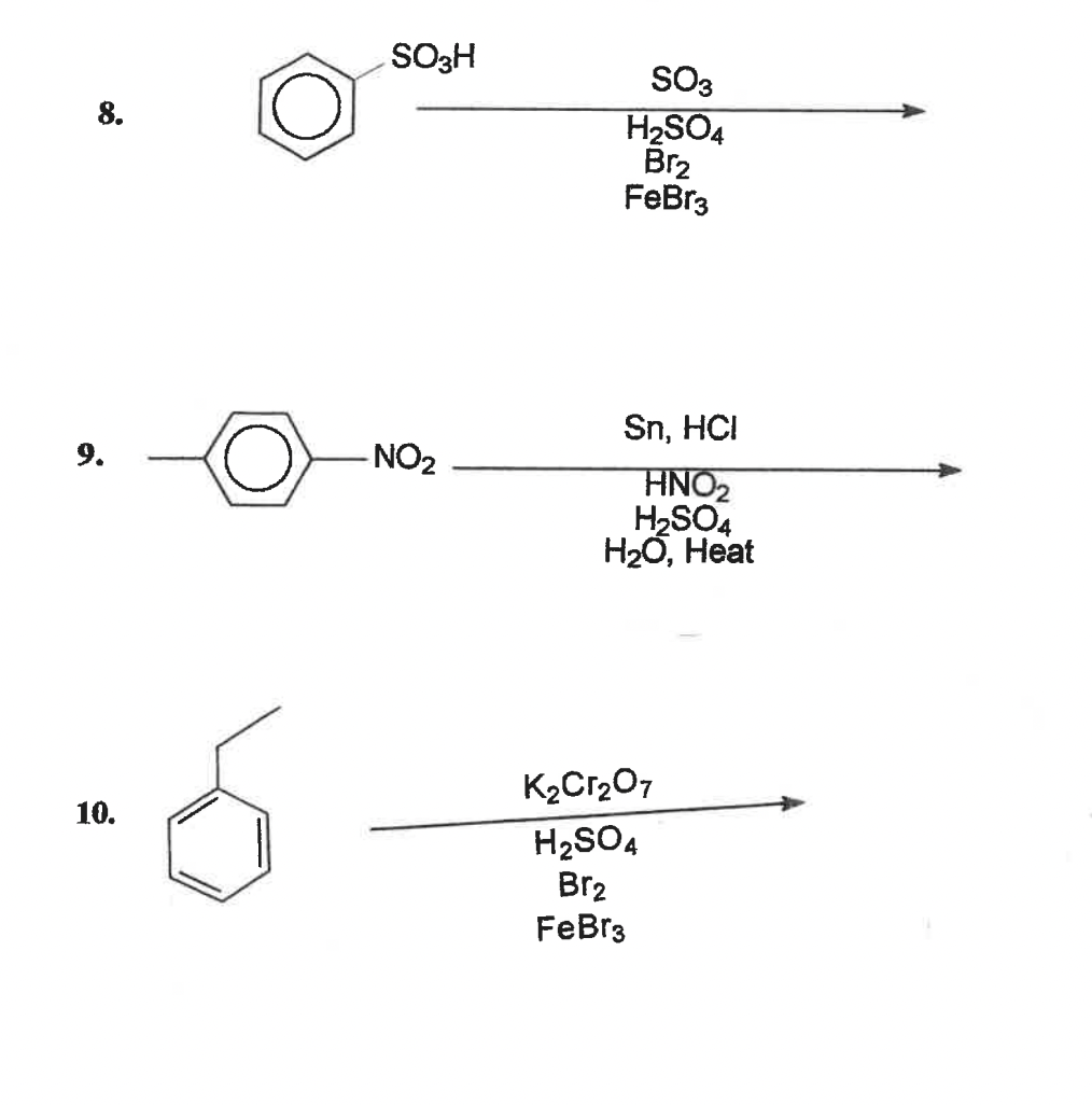Solved SO3H 8. SO3 H2SO4 Brz FeBr3 9. NO2 Sn, HCI HNOZ H2SO4 | Chegg.com