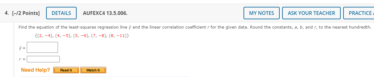 Solved 8. [-75 Points] DETAILS AUFEXC4 13.5.018. MY NOTES | Chegg.com