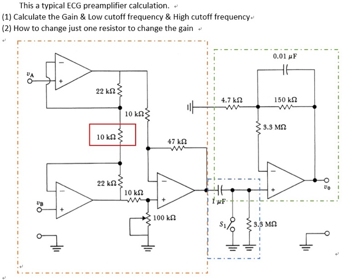 Solved This a typical ECG preamplifier calculation. (1) | Chegg.com