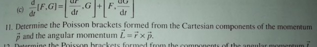 Solved dr dr dr Il. Determine the Poisson brackets formed | Chegg.com