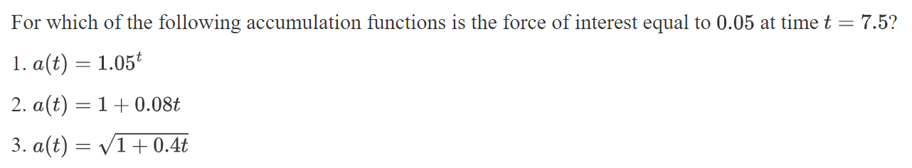 Solved For which of the following accumulation functions is | Chegg.com
