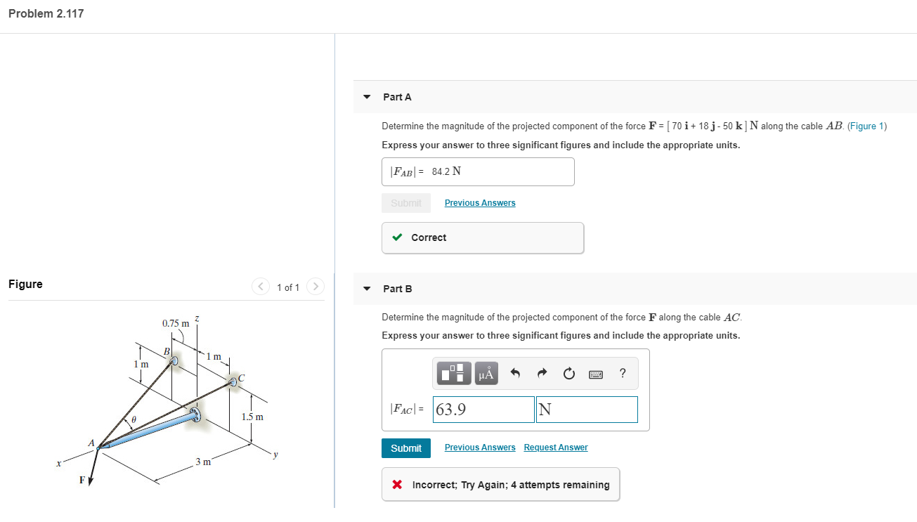 Solved Problem 2.117 Part A Determine the magnitude of the | Chegg.com
