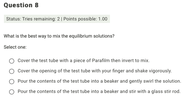 Solved Question 8 Status: Tries remaining: 2 | Points | Chegg.com