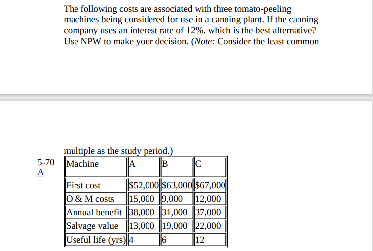 Solved Can I get the EUAB - EUAC for Machine B and machine C | Chegg.com