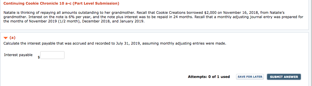 Solved Continuing Cookie Chronicle 10 a-c (Part Level | Chegg.com