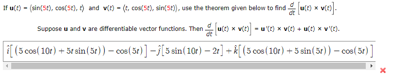 Solved If u(t)= sin(5t),cos(5t),t and | Chegg.com
