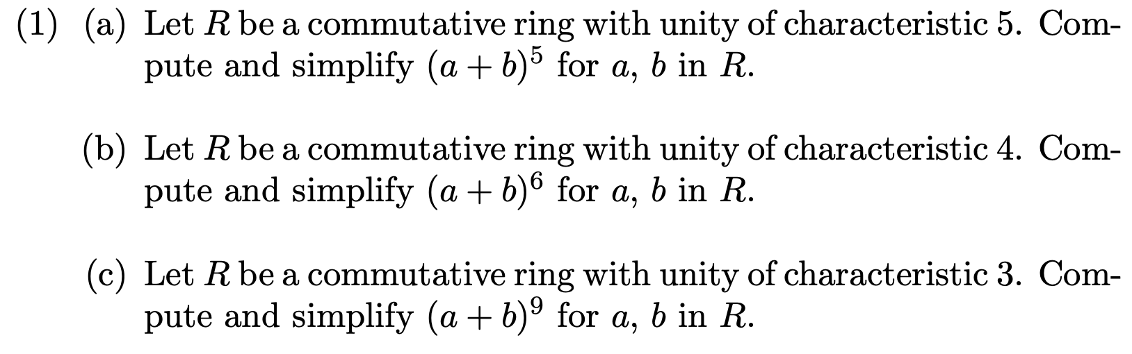 Solved 1 A Let R Be A Commutative Ring With Unity Of