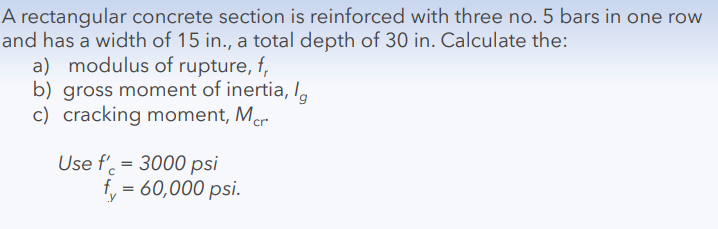Solved A rectangular concrete section is reinforced with | Chegg.com