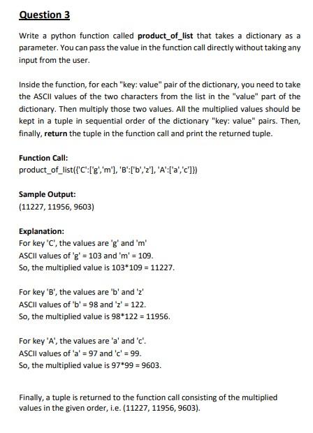 Solved Question 3 Write a python function called | Chegg.com