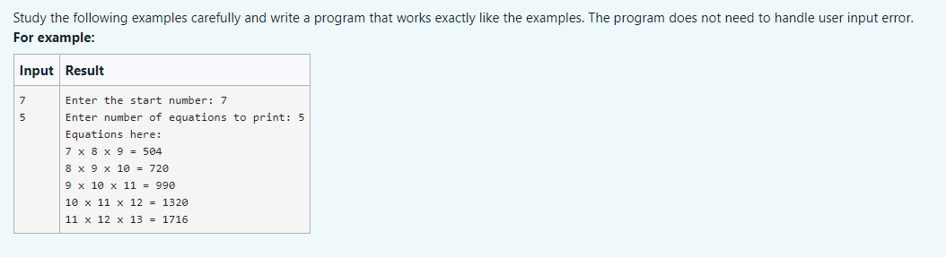 Solved Study the following examples carefully and write a | Chegg.com