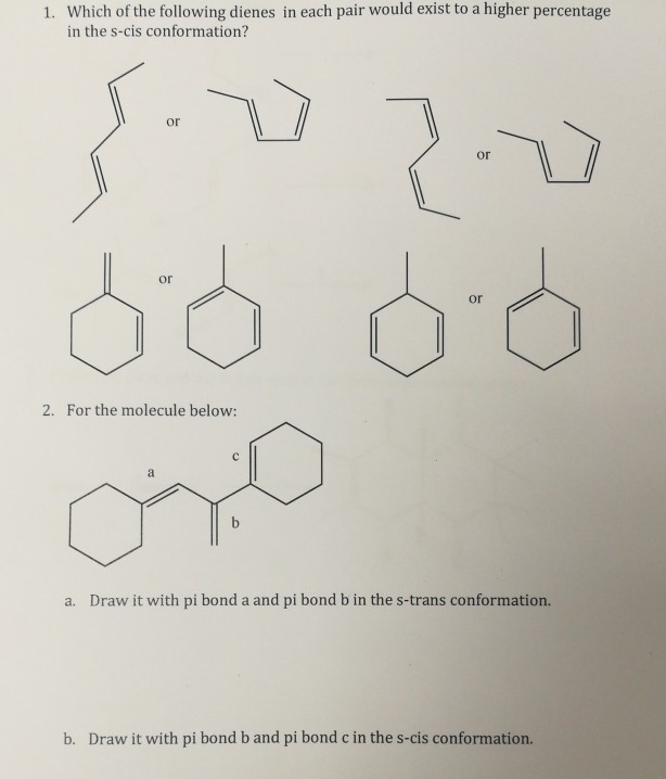 Solved Which of the following dienes in each pair would | Chegg.com