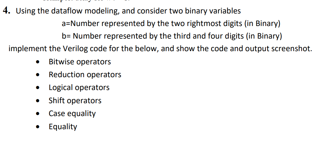 Solved 4 Using The Dataflow Modeling And Consider Two