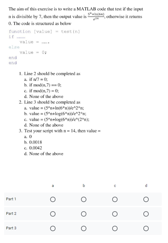 Solved The aim of this exercise is to write a MATLAB code | Chegg.com