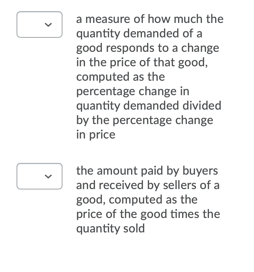 Solved a measure of how much the quantity supplied of a good | Chegg.com