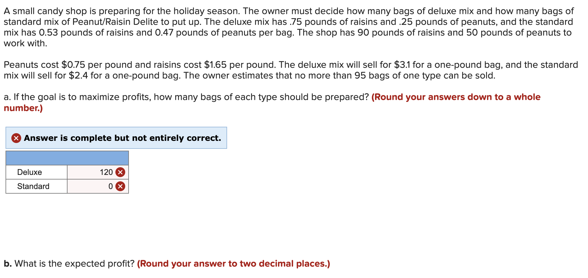 Solved A small candy shop is preparing for the holiday | Chegg.com
