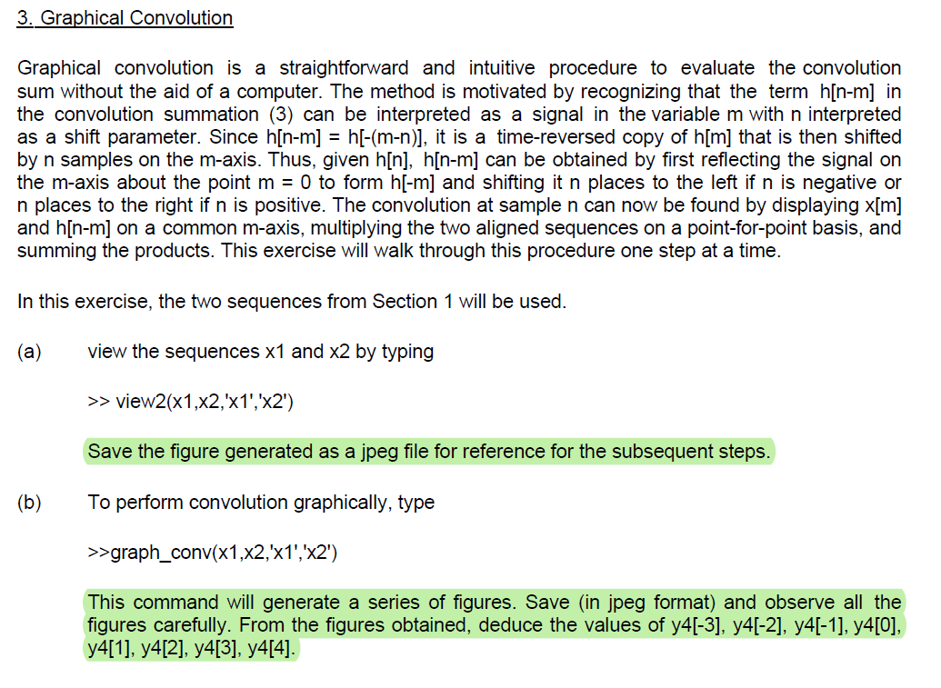 Solved 1. The convolution Sum In this section, we will apply | Chegg.com