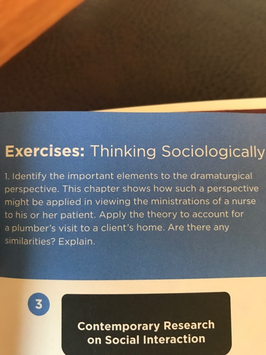 Solved Exercises: Thinking Sociologically 1. Identify the | Chegg.com