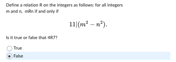 Solved Define a relation R on the integers as follows: for | Chegg.com