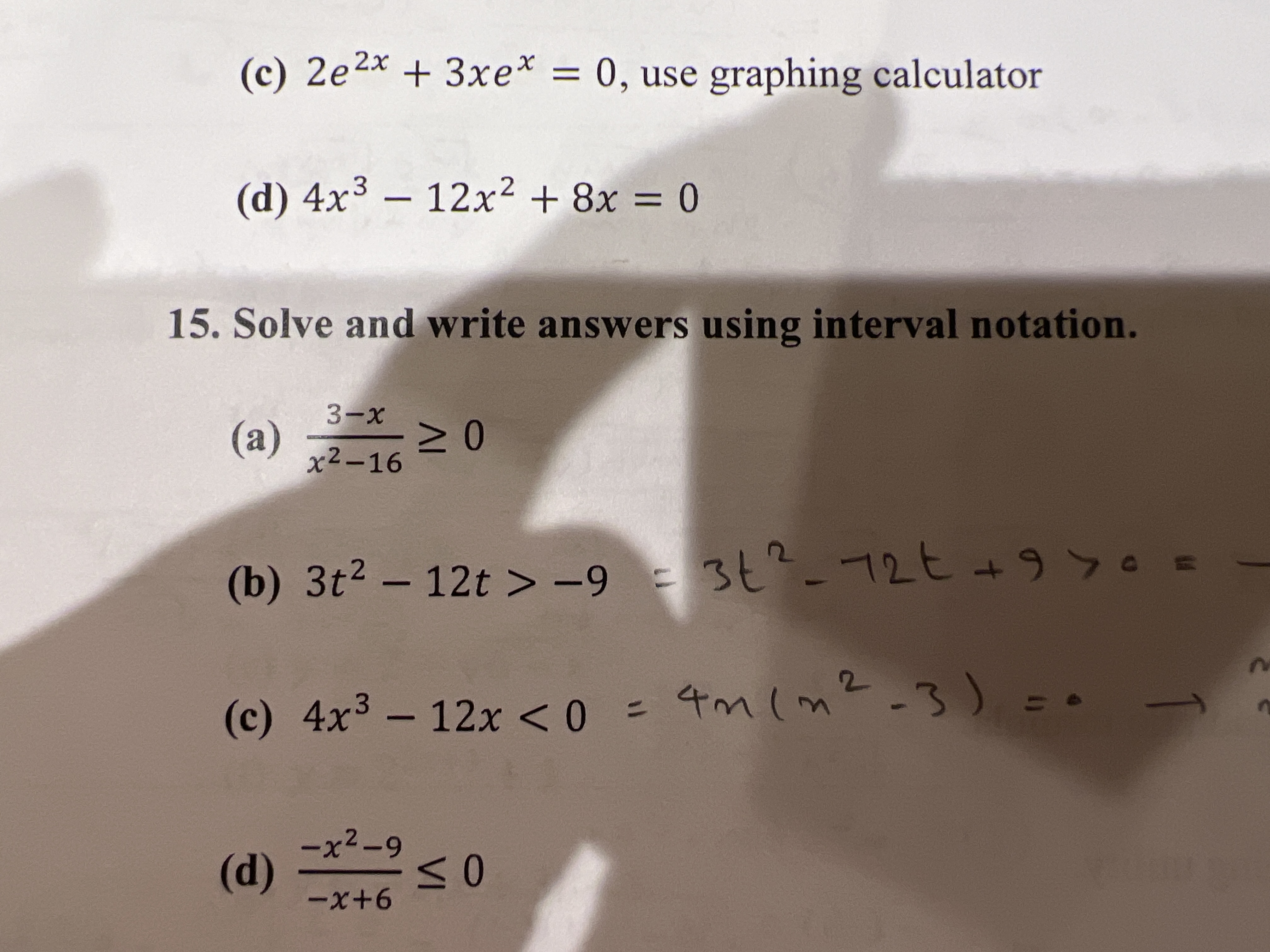 Solved (c) 2e2x+3xex=0, use graphing calculator (d) | Chegg.com