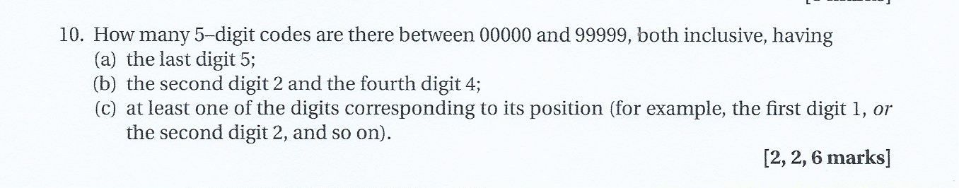 Solved 10. How many 5-digit codes are there between 00000 | Chegg.com