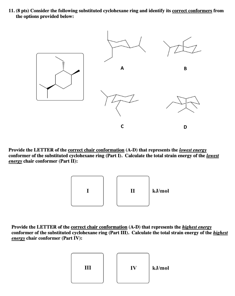 Solved 11. (8 pts) Consider the following substituted | Chegg.com