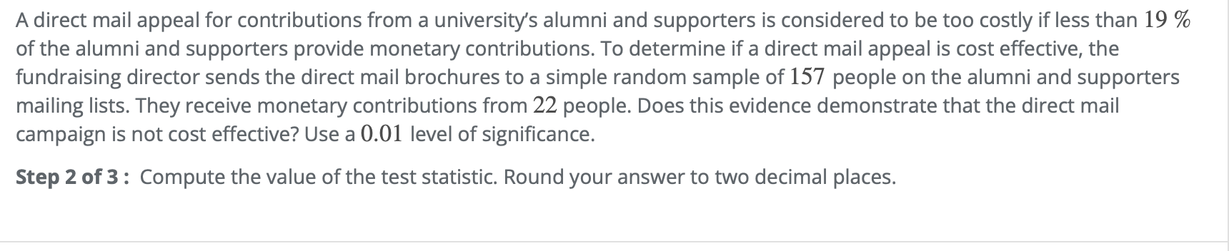 Solved A direct mail appeal for contributions from a | Chegg.com