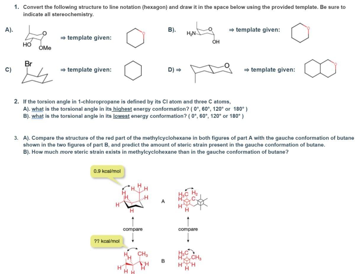 Solved 1. Convert the following structure to line notation | Chegg.com
