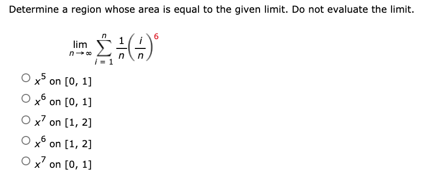 Solved Determine a region whose area is equal to the given | Chegg.com