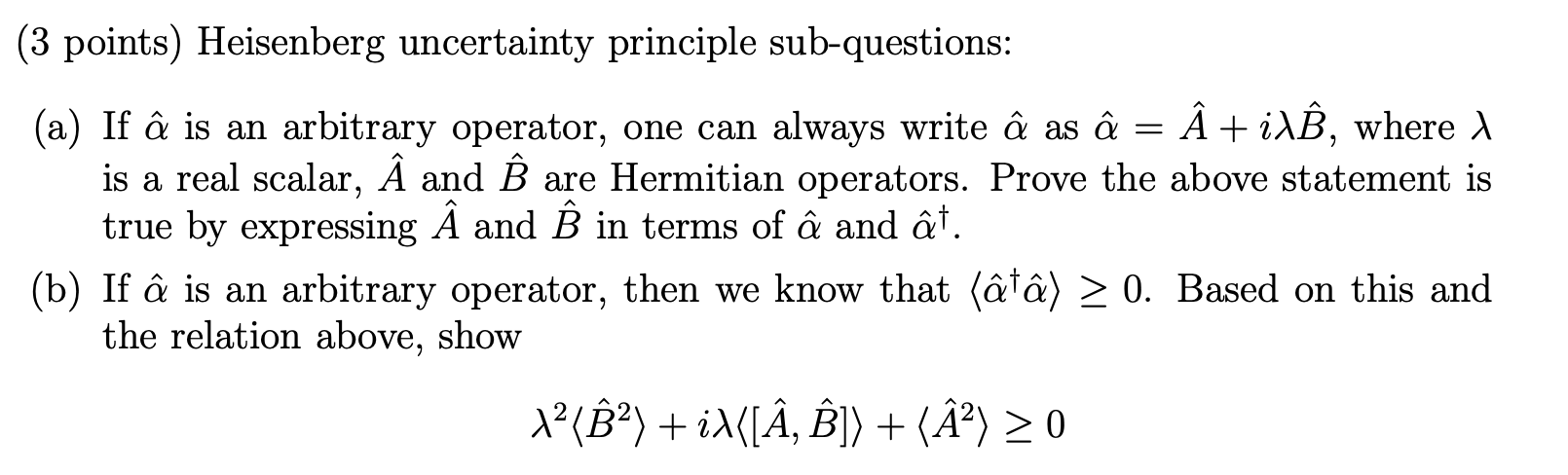 Solved (3 points) Heisenberg uncertainty principle | Chegg.com