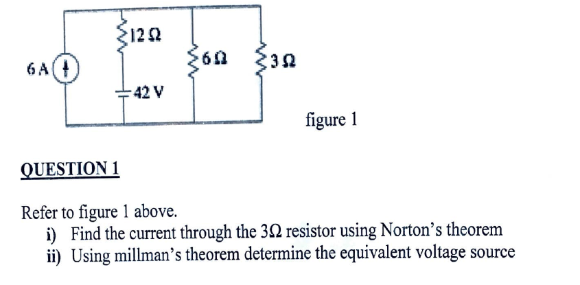 Solved Refer to figure 1 above. i) Find the current through | Chegg.com