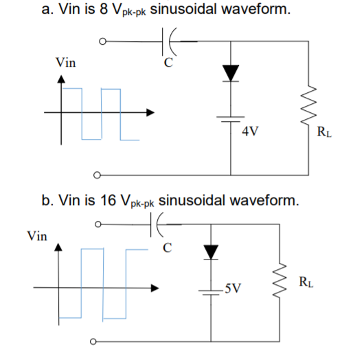 Solved Sketch the output waveform of the following clamper | Chegg.com