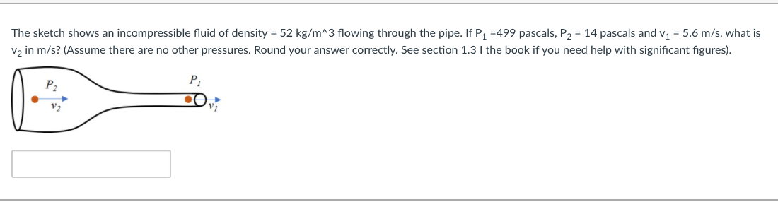 Solved The sketch shows an incompressible fluid of density = | Chegg.com